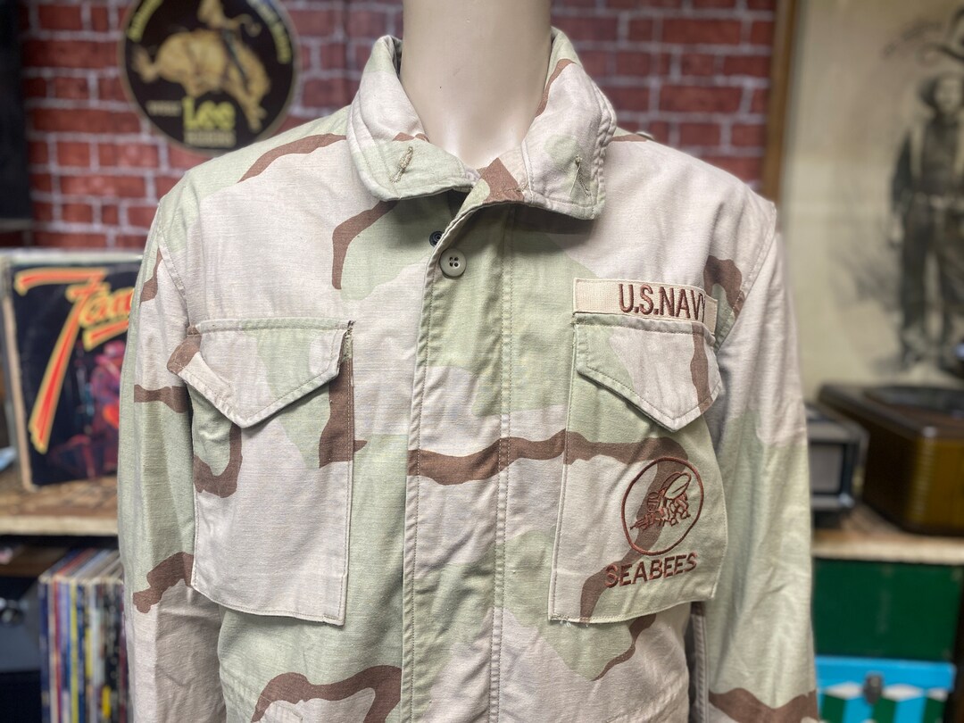 90's U.S. Navy Seabees Cold Weather Coat Desert Camouflage Fatigue ...