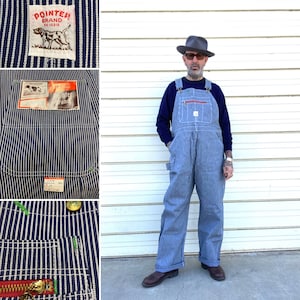 Deadstock Pointer Hickory Denim Work Overalls Railroad Carpenter Worker ...