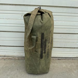 70's U.S. Army Heavy Duty Canvas Top Load Stencil Duffel Bag. - Etsy