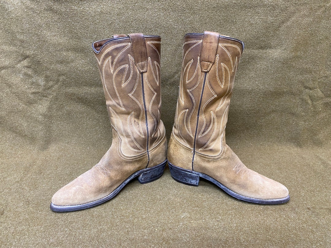 Durango Cowboy Rancher Farmer Brown Suede Leather Boots Size 6 1/2D ...