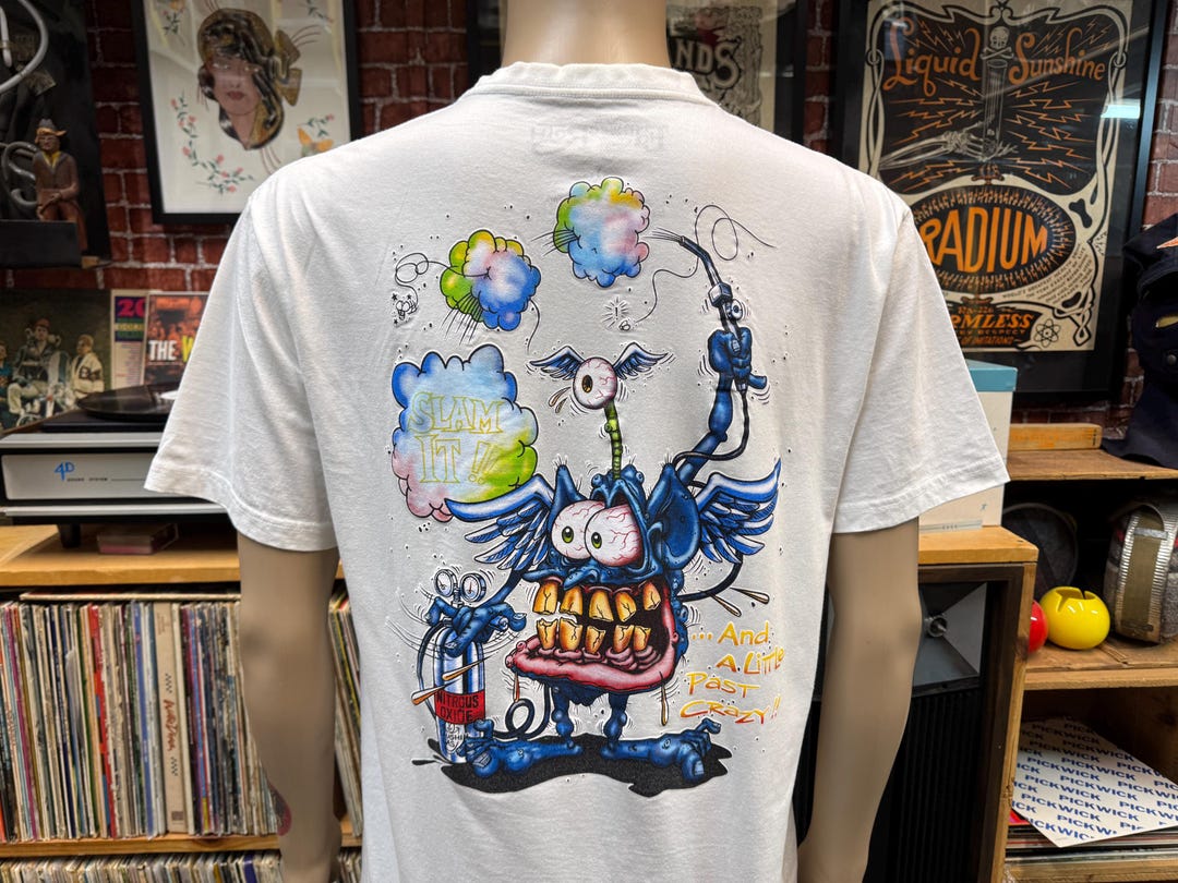 Rat Fink Slam It! Weirdo Ed Big Daddy Roth 100% Soft Cotton White T ...