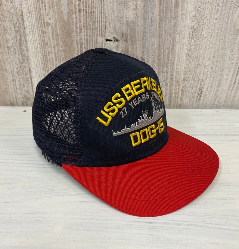 USS Berkeley DDG-15 Embroidered US Navy Blue Snapback Hat Made - Etsy
