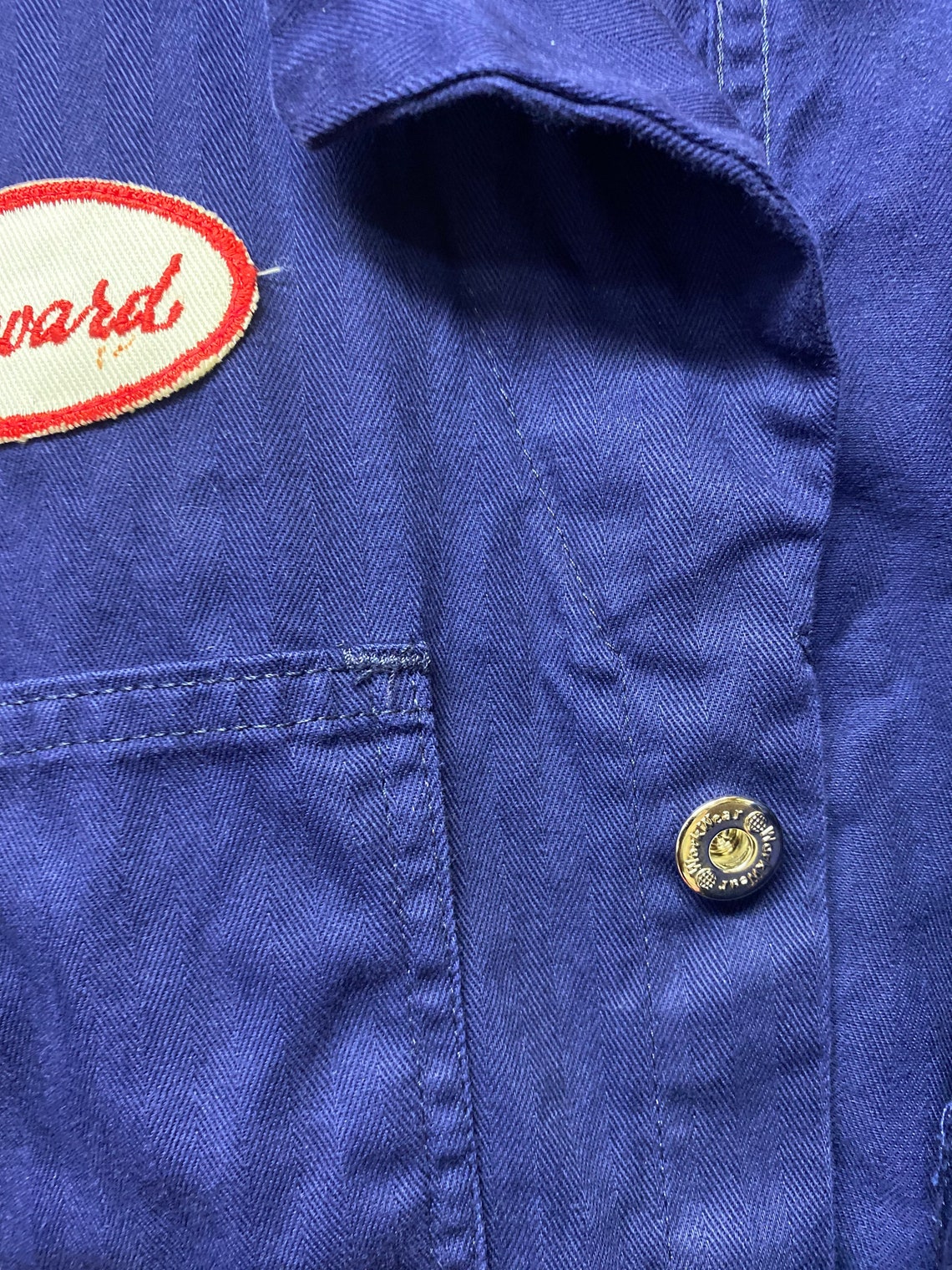 GMC Blue Work Coveralls Outfit Long Sleeve Utility Garage Mechanic Farm ...