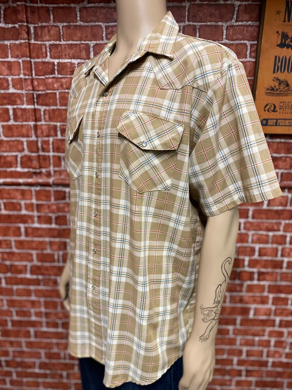 Big Mac western cowboy work men's plaid shirt short s… - Gem