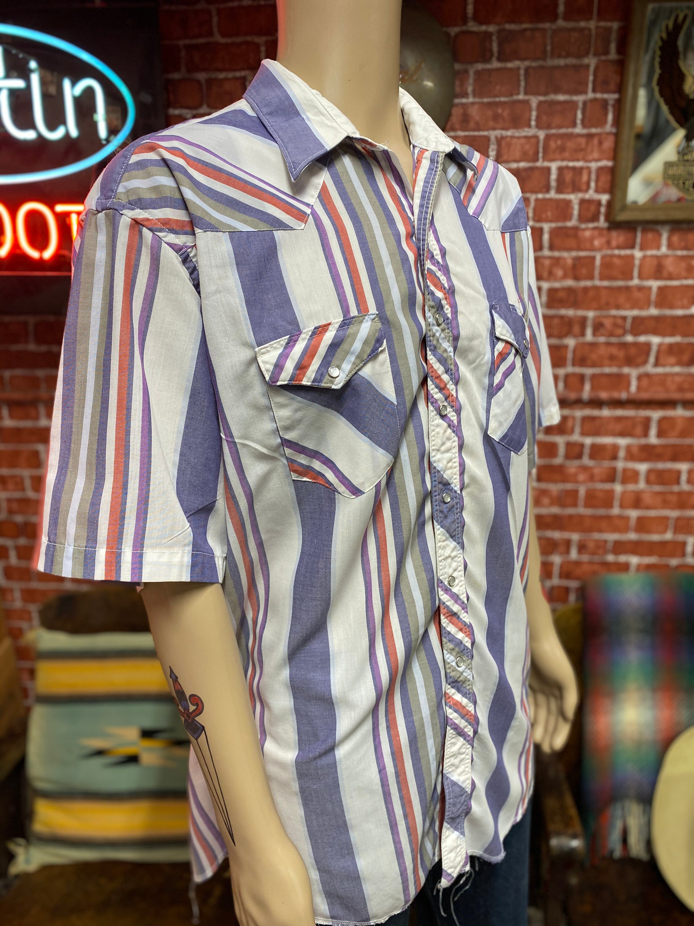 Wrangler western cowboy cut rodeo fair ranch shirt short | Etsy