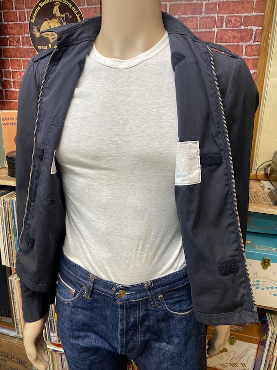 US Navy black windbreaker utility work lined jacket s… - Gem