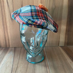 Stewart Dress Tartan Scottish Ivy Cap Flat Plaid Hat Size 6 7/8 Like a ...