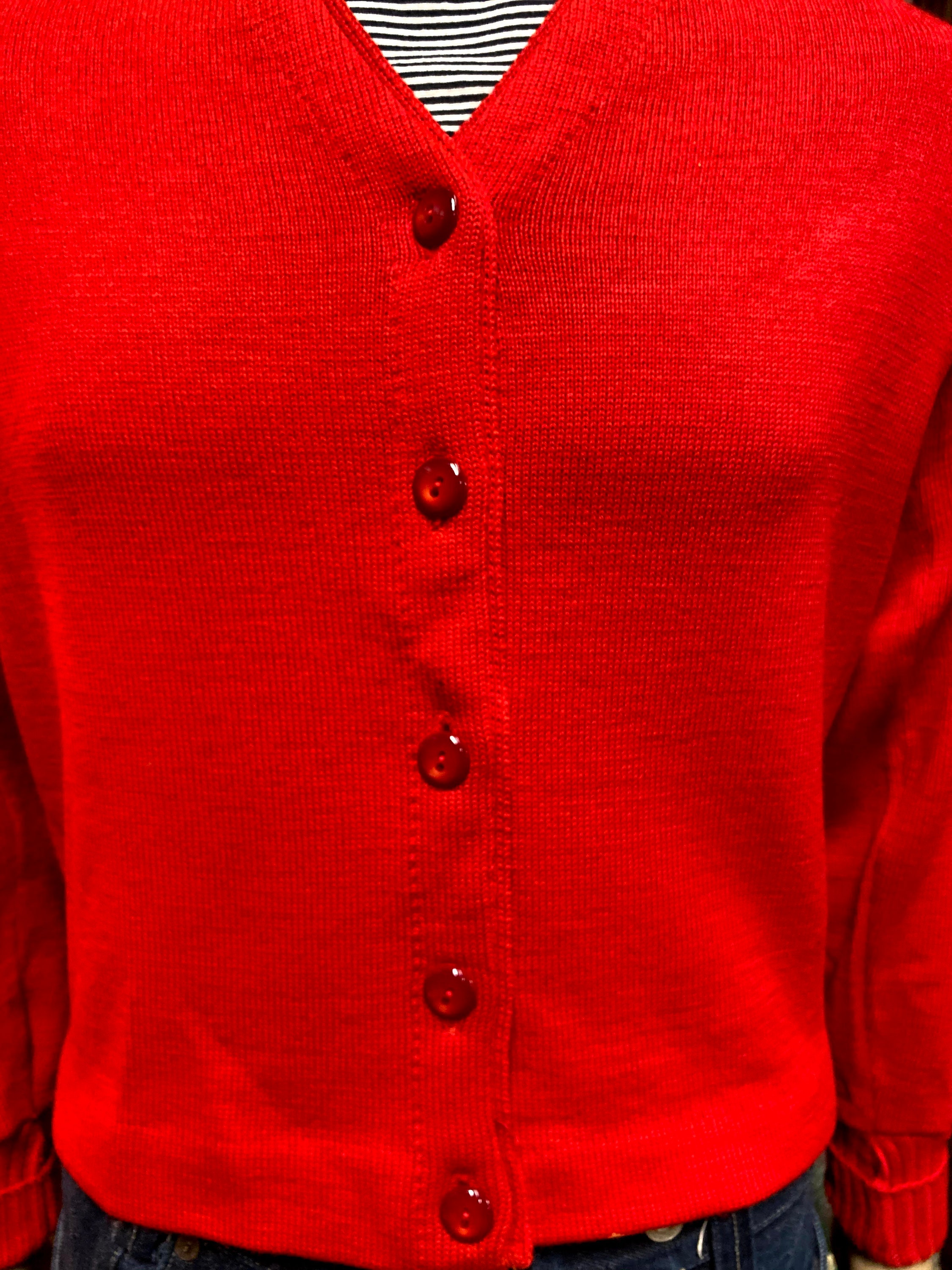 50's 60's Albion Knit Los Angeles Red Wool Cardigan - Etsy Denmark