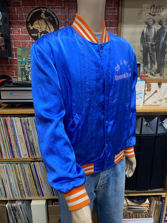 General Motors dealer blue satin jacket size large ma… - Gem