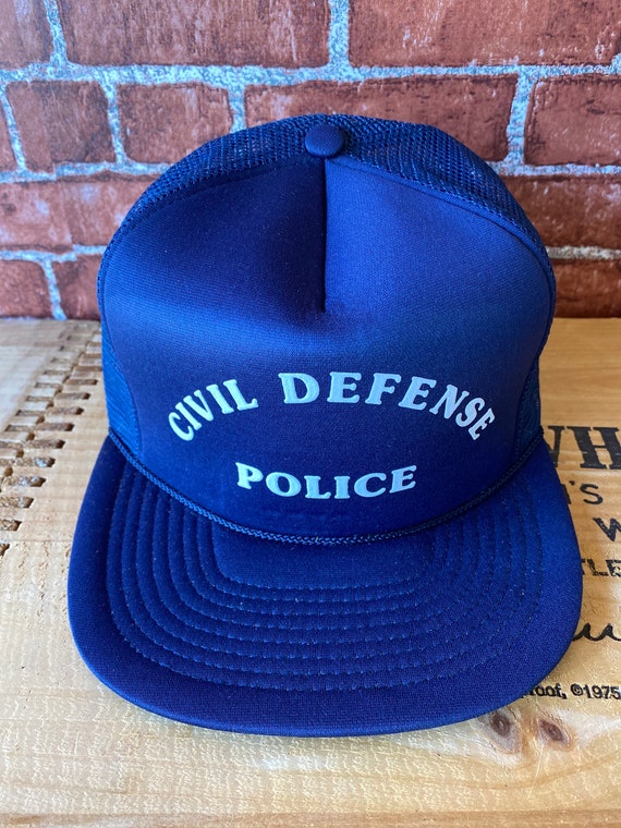 Civil Defense Police blue baseball trucker snapback h… - Gem