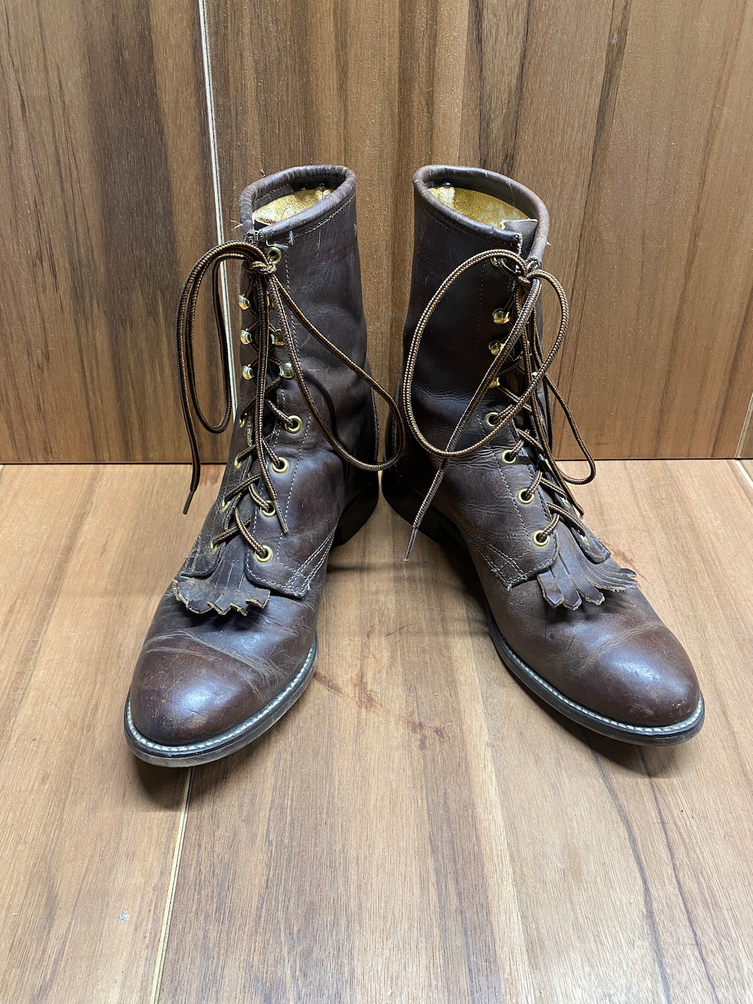 Packer's Ranch Work Boots Laces up Round Toe Leather Style #1225 Size 9 ...