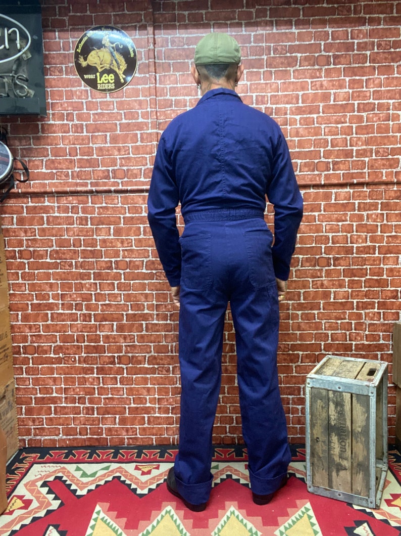 GMC Blue Work Coveralls Outfit Long Sleeve Utility Garage Mechanic Farm ...