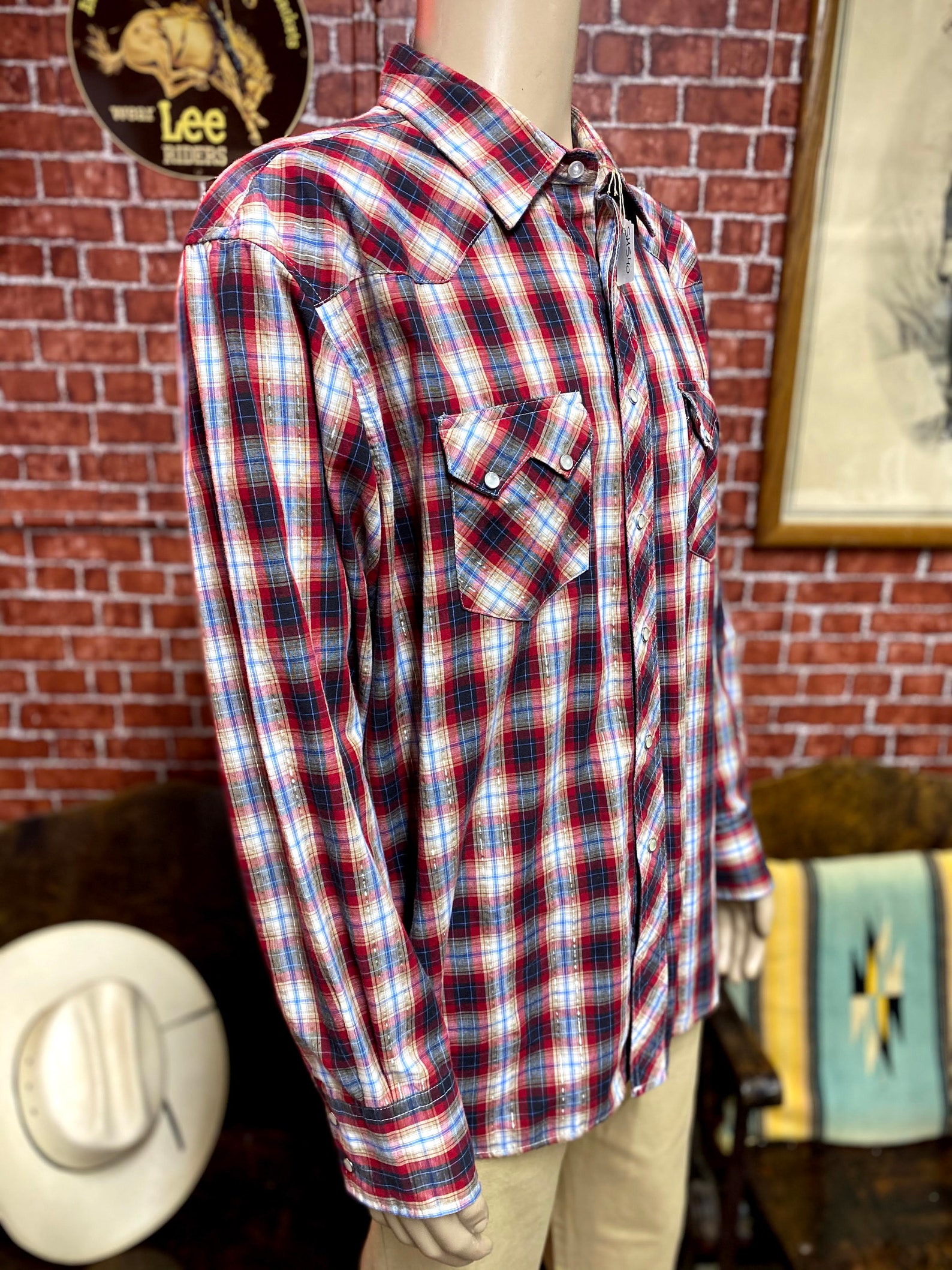 Rustler by Wrangler Western Cowboy Rodeo Fair Ranch Red Plaid - Etsy