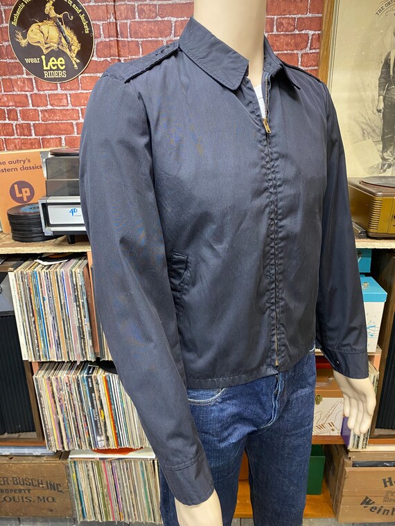 US Navy black windbreaker utility work lined jacket s… - Gem