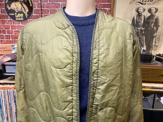 M-65 US Army green quilted jacket lining, True Vintag… - Gem