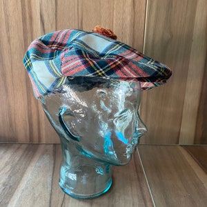 Stewart Dress Tartan Scottish Ivy Cap Flat Plaid Hat Size 6 7/8 Like a ...
