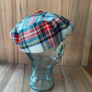 Stewart Dress Tartan Scottish Ivy Cap Flat Plaid Hat Size 6 7/8 Like a ...