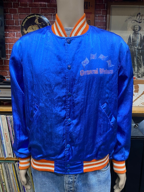 General Motors dealer blue satin jacket size large ma… - Gem
