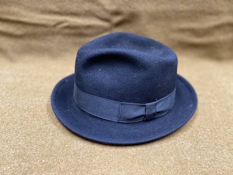 Botany 500 Felt Black Brimmed Fedora Hat Size Large 7 1/4 Made - Etsy