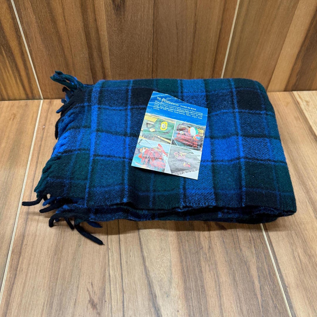 60's Pendleton Robe in a Bag Wool Plaid Blanket Made in Portland ...