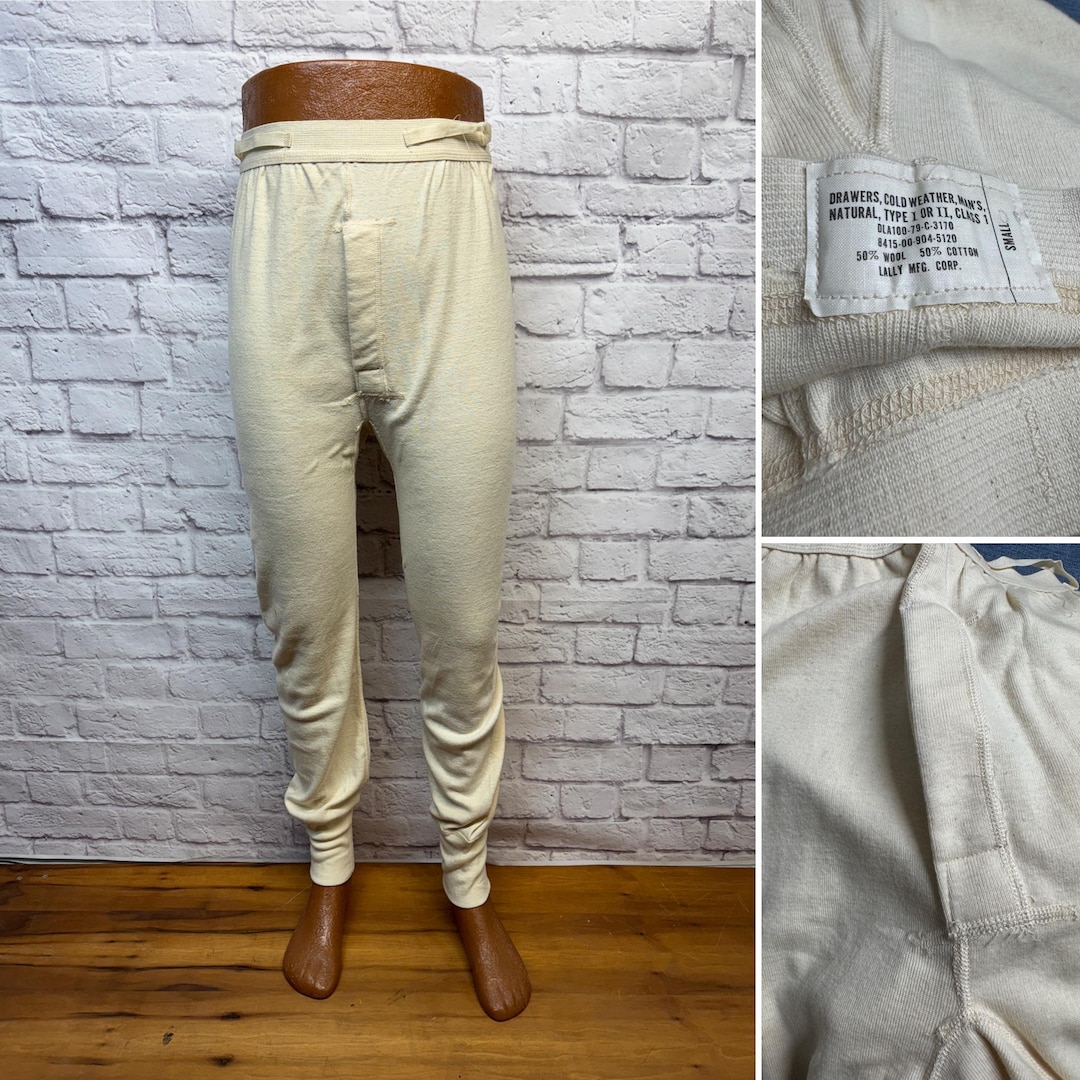 70's Military Winter Drawers Army Long Johns Military Issued Underwear ...