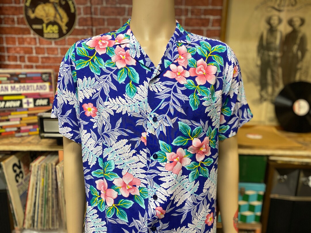 Hawaiian Reserve Collection Men's Shirt Floral Print 100% Rayon Size ...