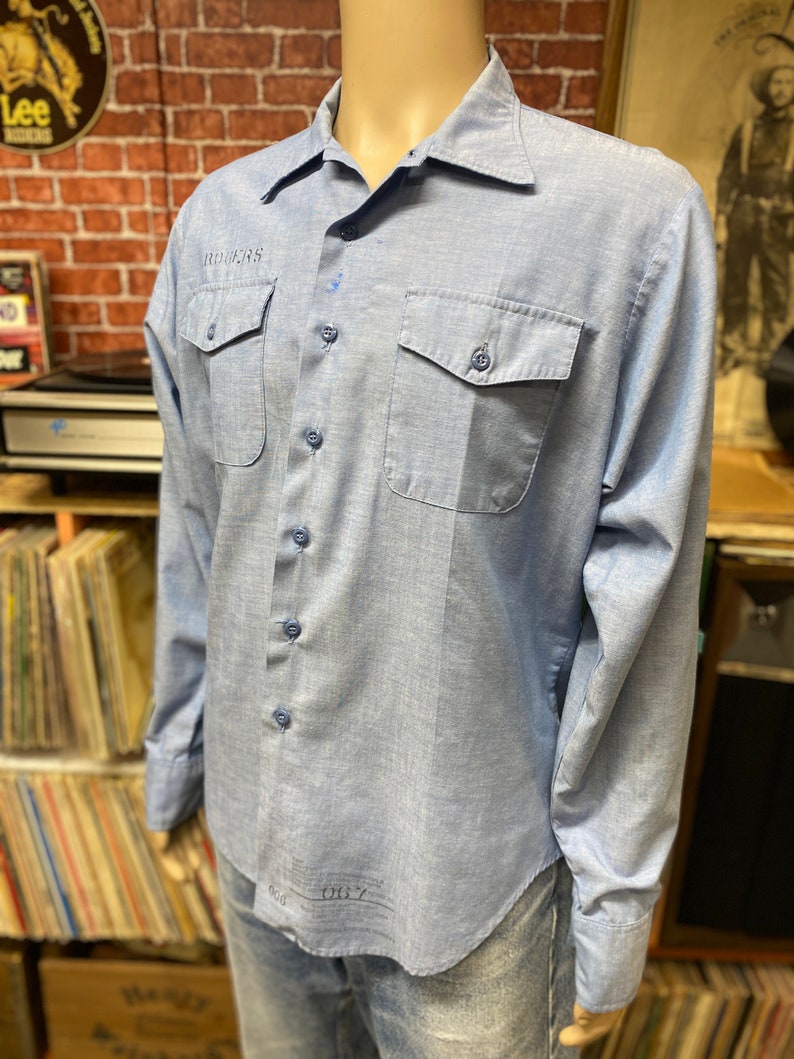 U.S. Navy Blue Chambray Type II Work Utility Sailor "rogers" Stencil ...