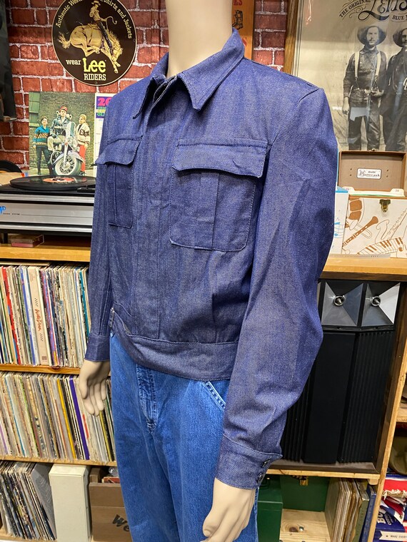 80's Battlefield work wear mechanic garage denim jack… - Gem