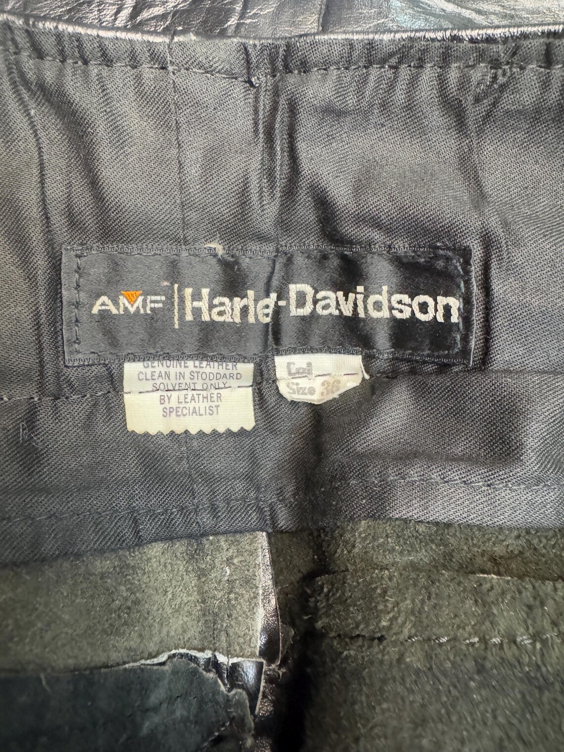 80's AMF Harley-davidson Motorcycle Racing Rider Black Leather Biker ...