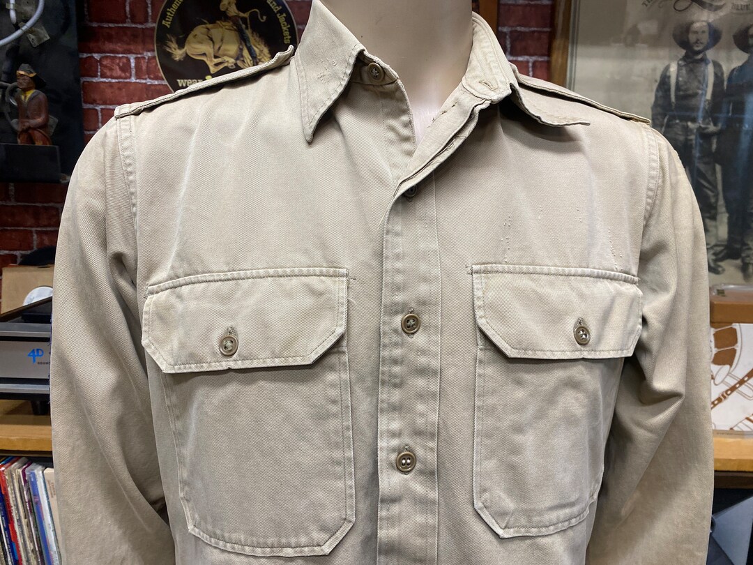 50's U.S. Army Anti Aircraft Command Khaki Field Utility Cotton Long ...