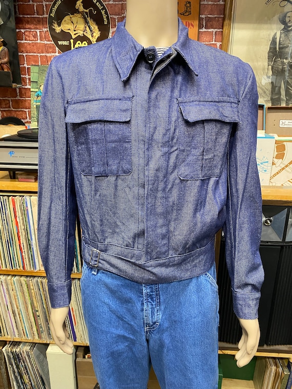 80's Battlefield work wear mechanic garage denim jack… - Gem