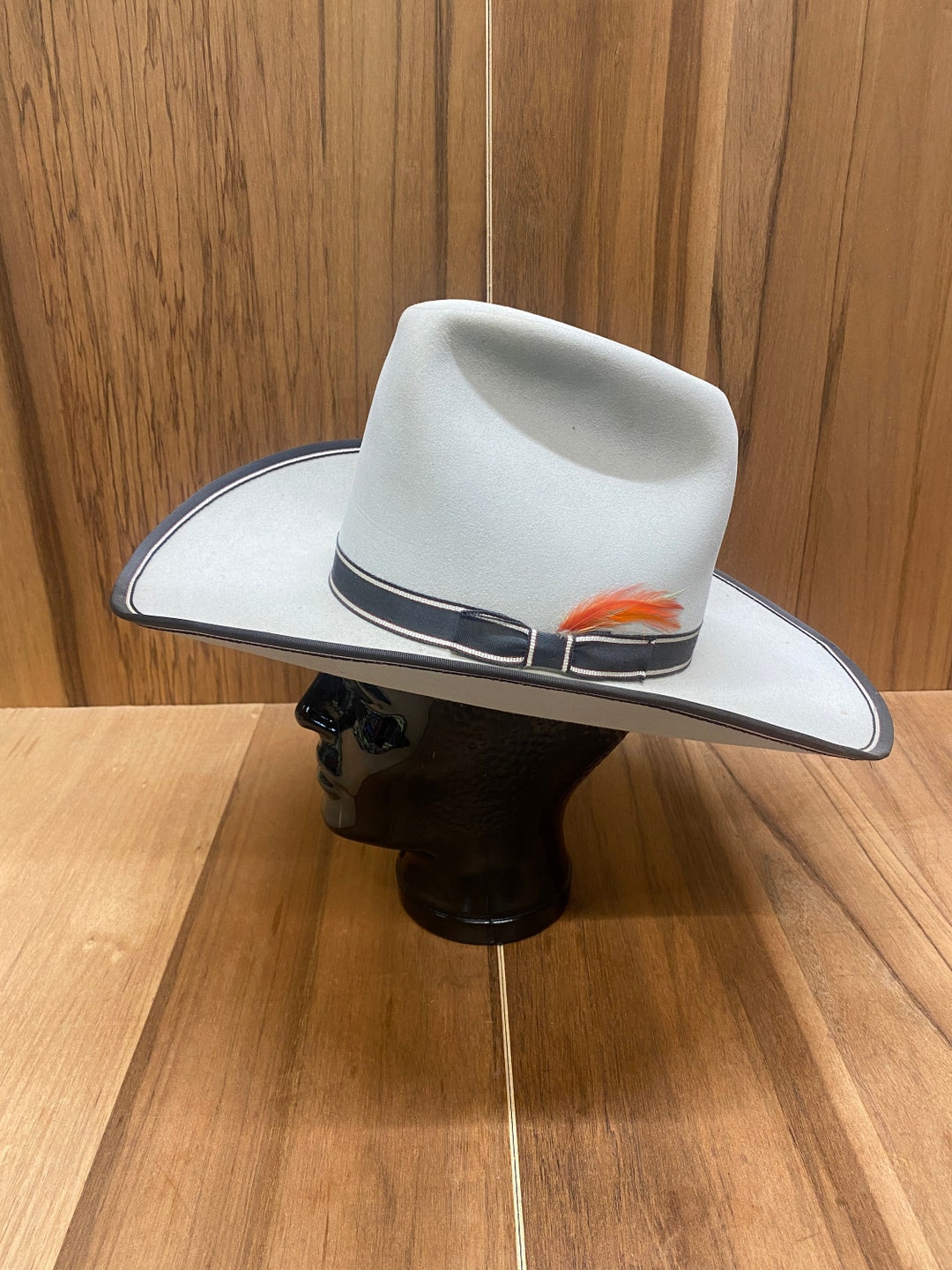 Vintage Stetson Gray Fur Felt Cowboy Western Rodeo Hat Size 6 5/8 Made ...