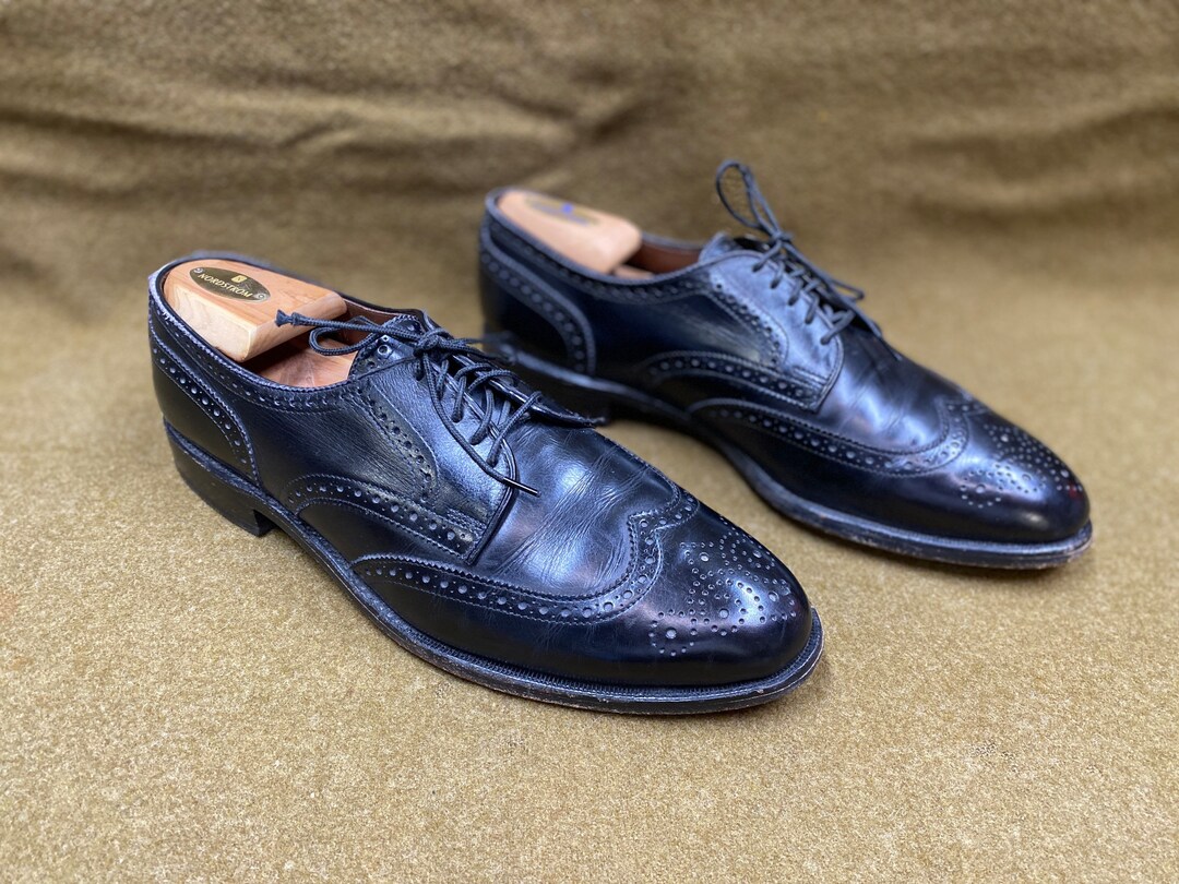 Allen Edmonds Concord Wingtip Oxfords Brogues Shoes Black Leather Size ...