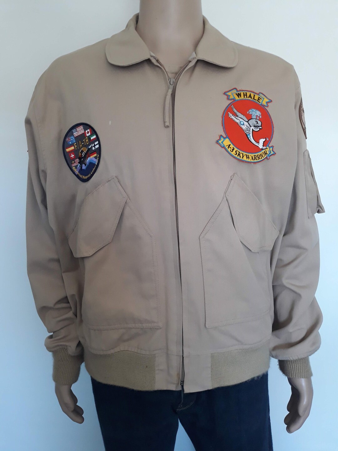 Gibson & Barnes Beige Flight Jacket FSL-36 Type Size Xlarge Made in Usa ...