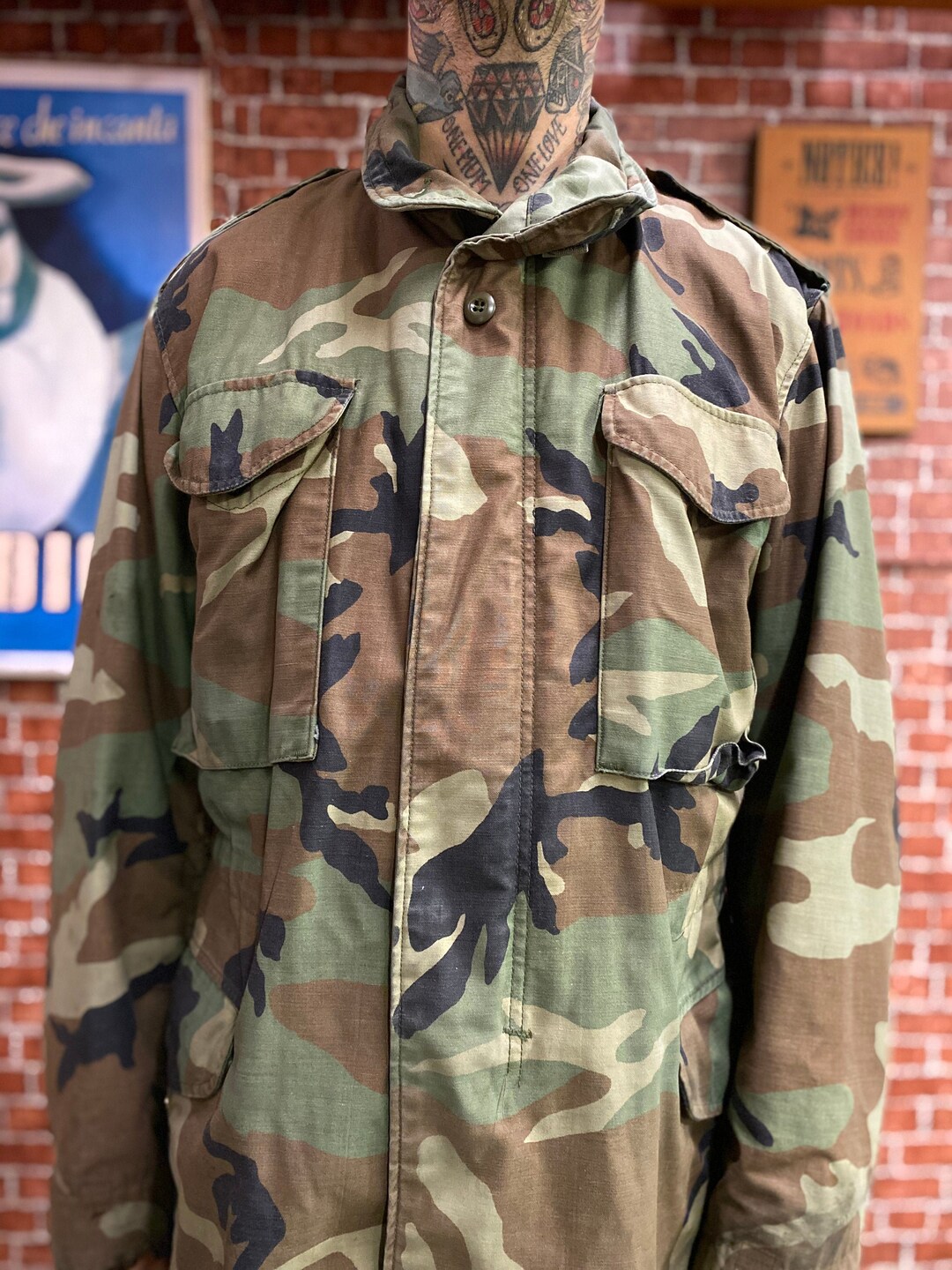 80's/90's M-65 Field Cold Weather Jacket Camouflage Fatigue Utility ...