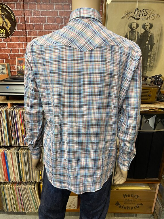 Western BJ-R plaid cowboy rodeo fair ranch shirt long… - Gem