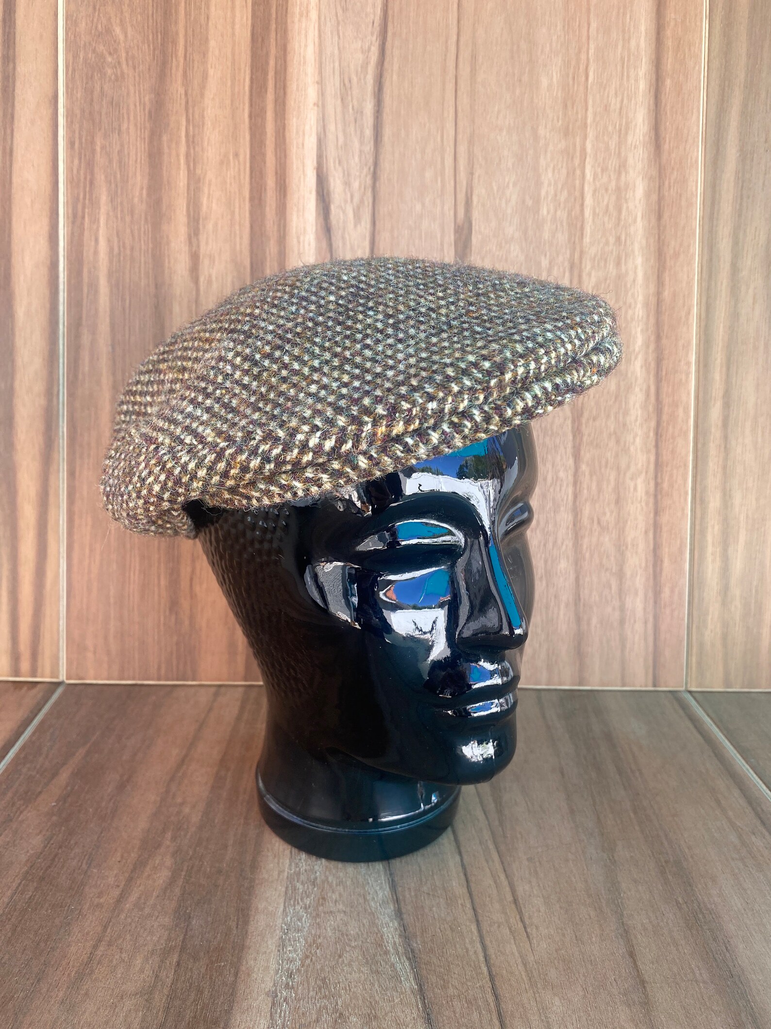 Vtg L.l.bean Harris Tweed Wool Ivy Cap Flat Plaid Hat Size 7 Made in ...