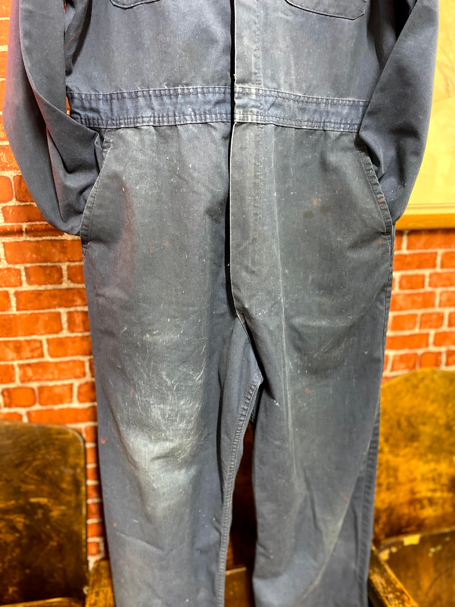 Blue work coveralls outfit long sleeve utility garage mechanic | Etsy