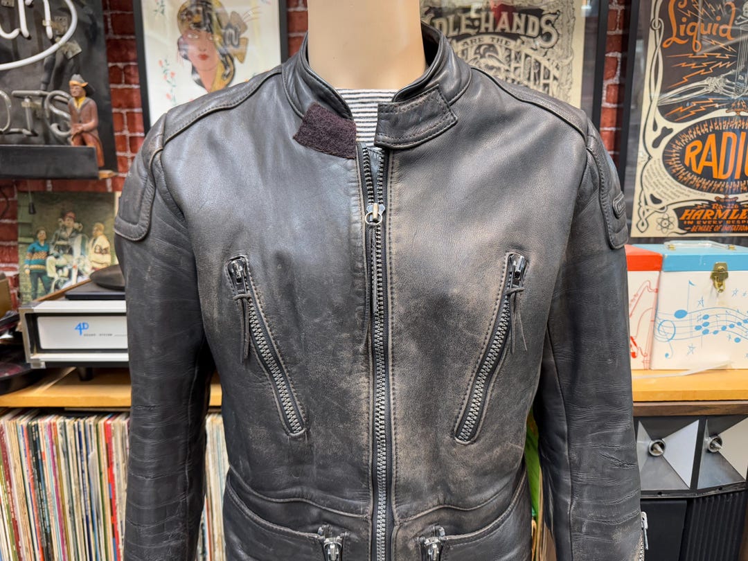 80's Hein Gericke Motorcycle Biker Cafe Racer Black Jacket Size 44. - Etsy