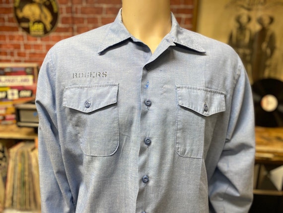 U.S. Navy blue chambray Type II work utility sailor "… - Gem