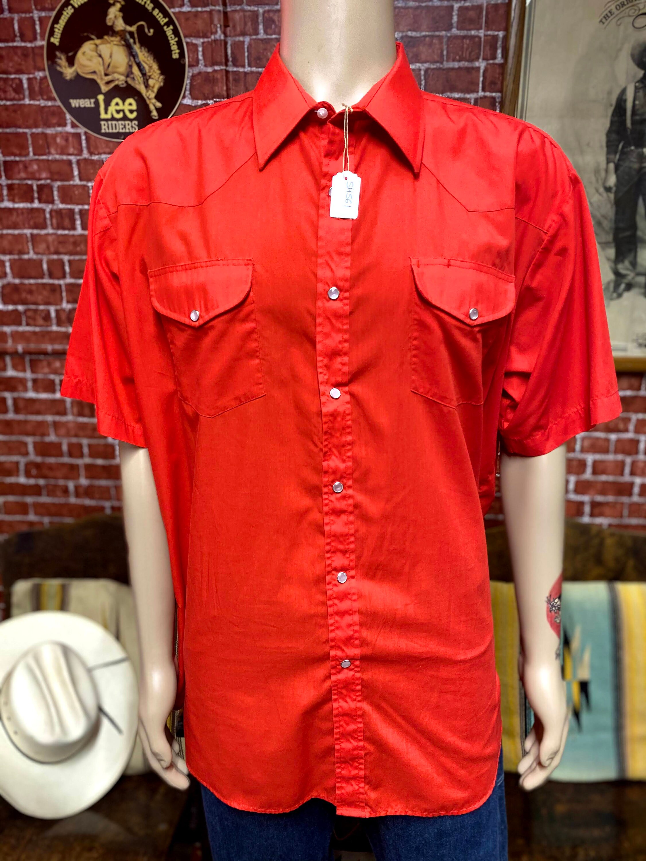 Sheplers western cowboy rodeo fair ranch red shirt short | Etsy