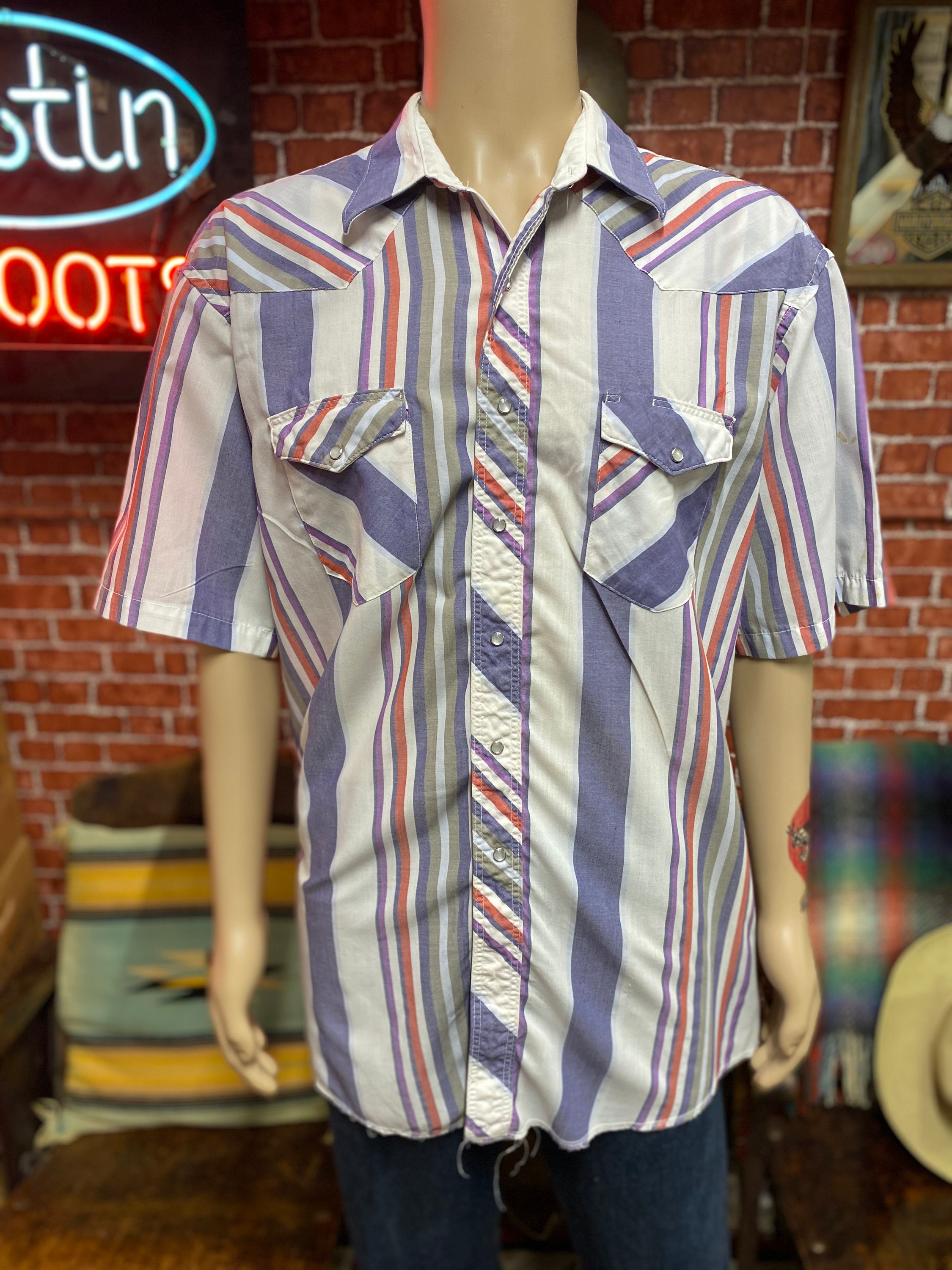 Wrangler western cowboy cut rodeo fair ranch shirt short | Etsy