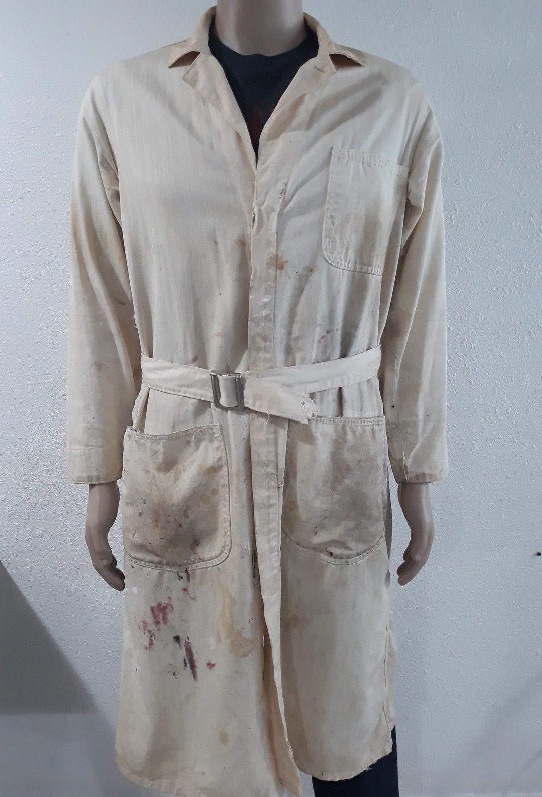 50's Factory Lab Coat Workwear Loev Bros. Philadelphia, PA, White ...