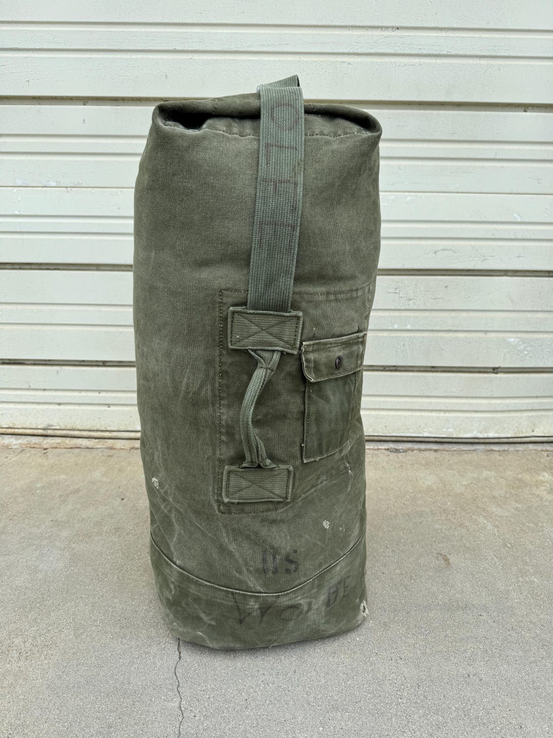 70's U.S. Army Heavy Duty Canvas Top Load Stencil Duffel Bag. - Etsy