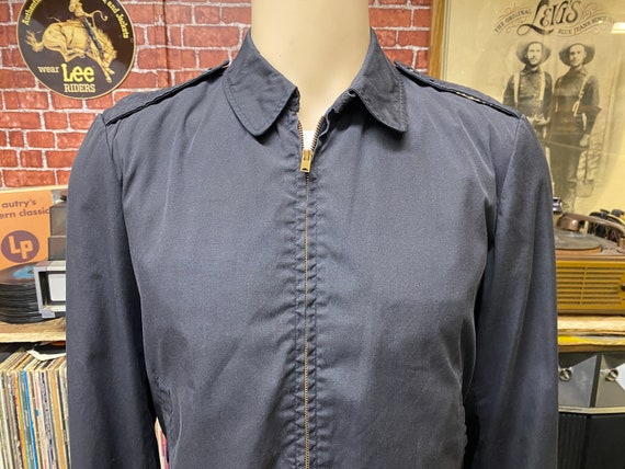 US Navy black windbreaker utility work lined jacket s… - Gem