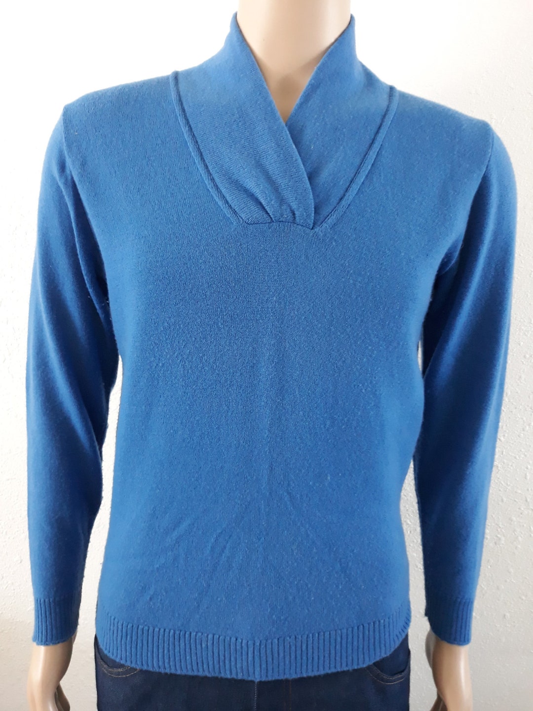 Vintage 70s Pendleton Wool Sweater: Blue Unisex Medium - Etsy