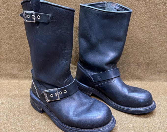 Harley-davidson Motorcycle Engineer Leather Boots Women's Size 6- 6 1/2 ...