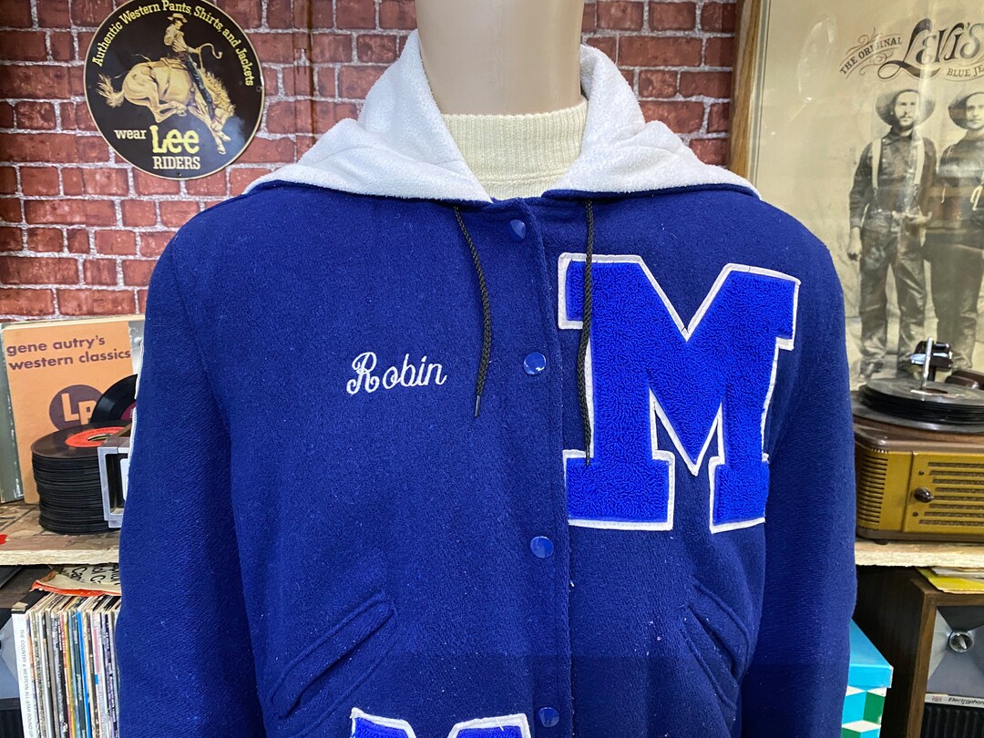 90's Madera Coyotes U.S.A. Nationals Blue Wool Varsity Jacket Size 38 ...