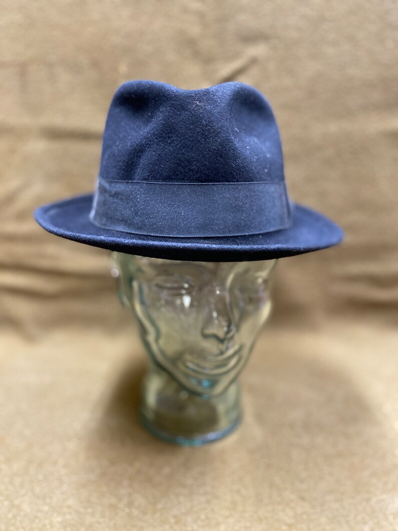 Botany 500 Felt Black Brimmed Fedora Hat Size Large 7 1/4 Made - Etsy