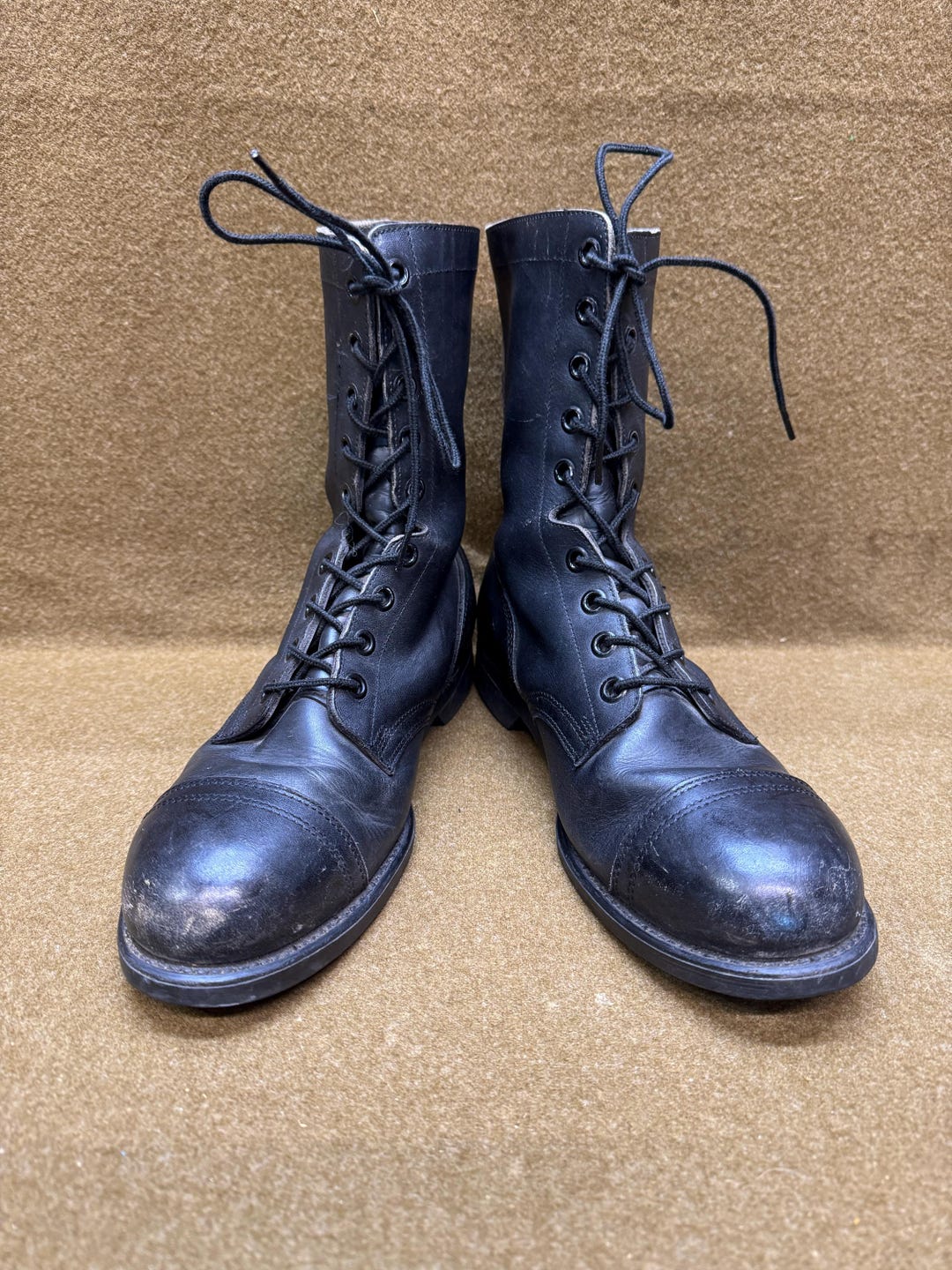 Vtg Combat Jump Utility Army Service Steel Toe Boots Size 10 1/2 W Made ...